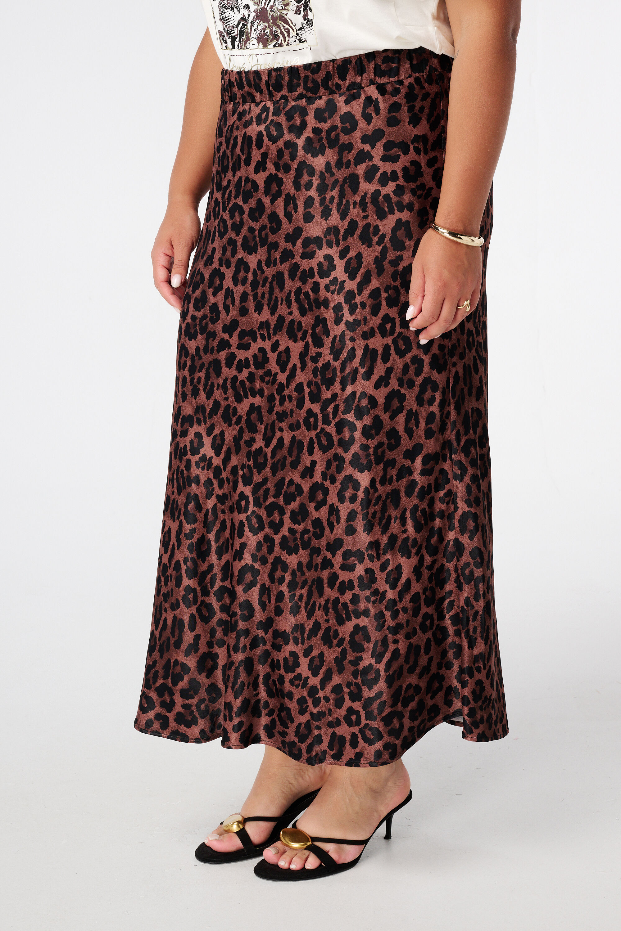 Dames Midi rok van satijn Bordeaux | MS Mode