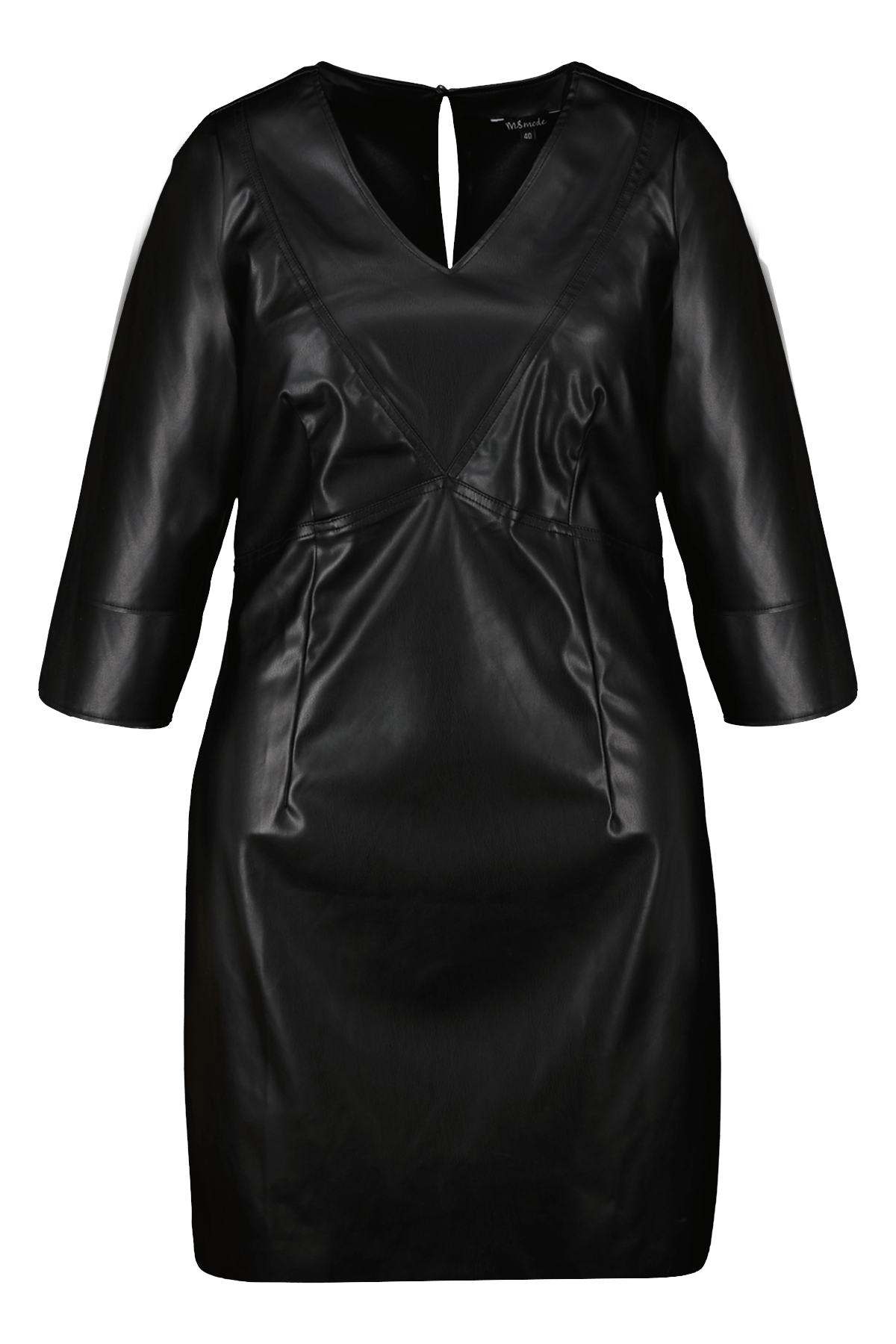 Dames Imitatieleren Jurk Zwart MS Mode