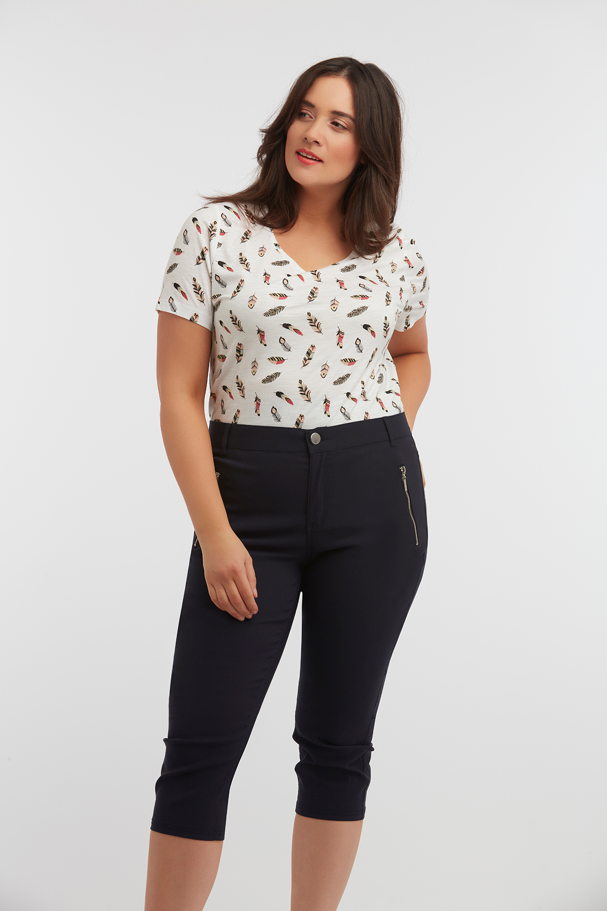 Dames Capri broek met ritsjes bij MS Mode®