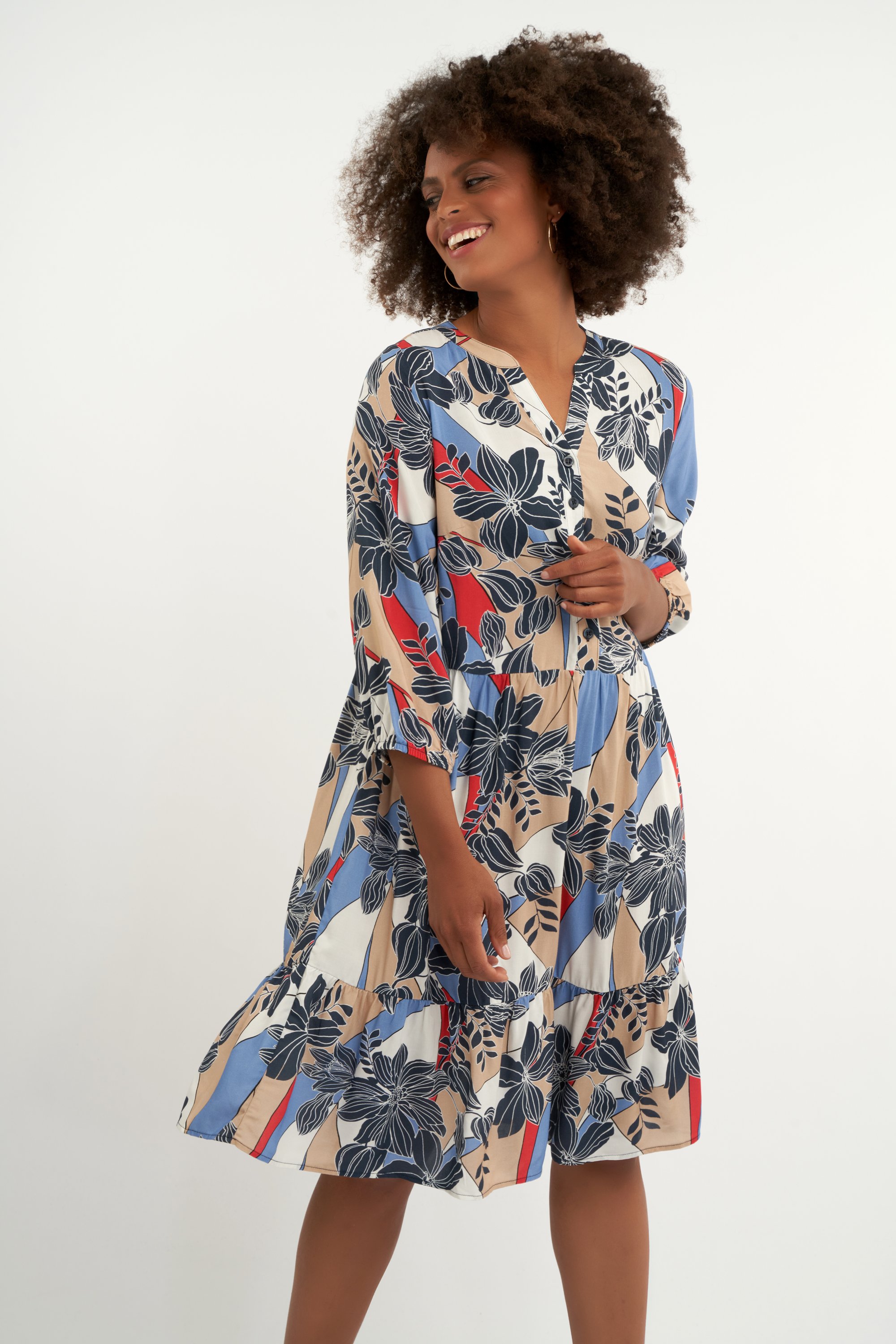 Dames A-lijn jurk met print bij MS Mode®